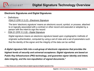 Implementing Digital Signatures in an FDA-Regulated Environment | PPT