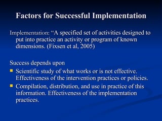 Implementing Evidence-based Practice (EBPs) in Mental Health Service ...