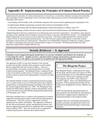Implementing ebp in community corrections the principles of effective intervention | PDF