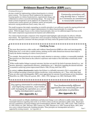 Implementing ebp in community corrections the principles of effective intervention | PDF