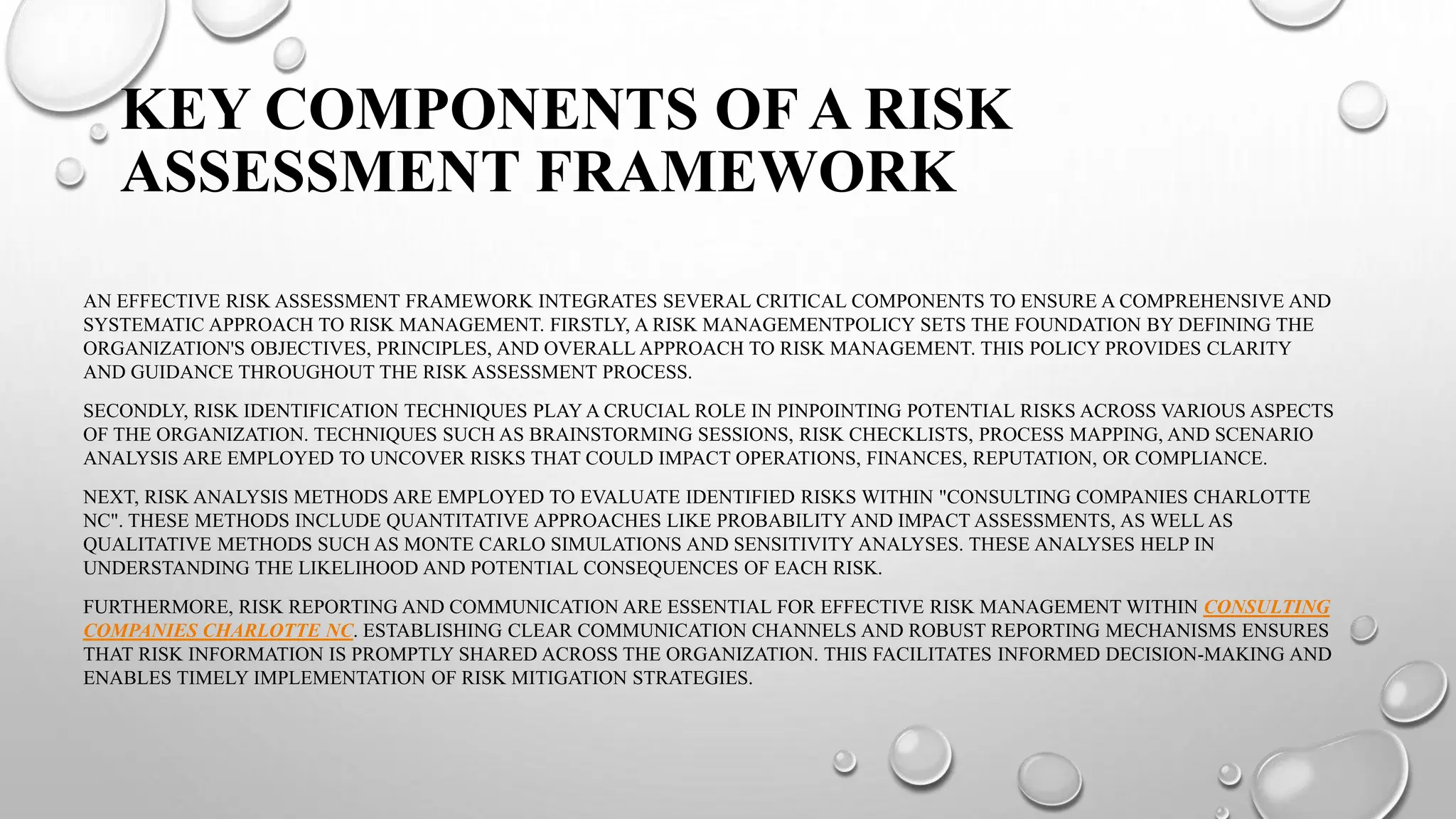 Implementing Effective Risk Assessment Frameworks in Charlotte, NC | PPT