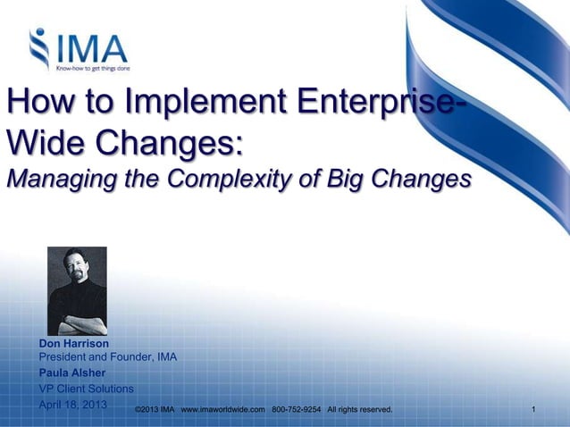 Tips On How To Implement Enterprise-Wide Change | PPT