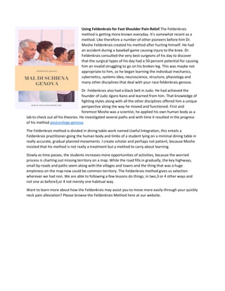 Implementing feldenkrais for fast shoulder pain relief | PDF | Physical ...