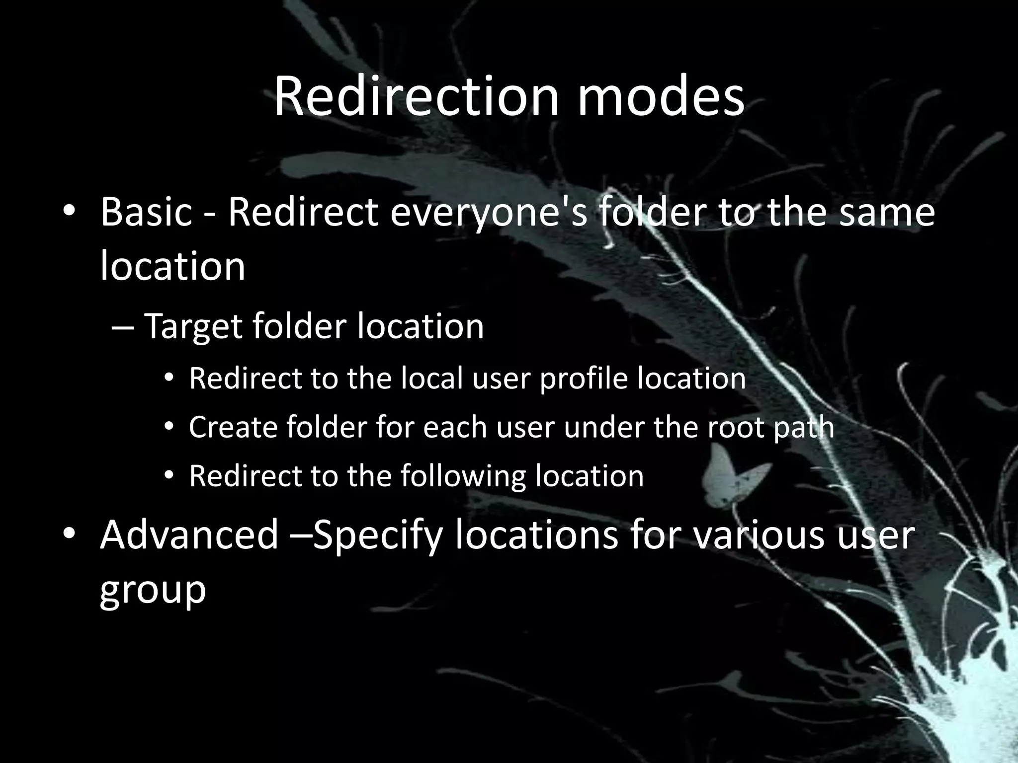 Implementing Folder Redirection In Active Directory Pptx Operating