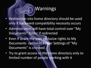 Implementing Folder Redirection In Active Directory | PPTX
