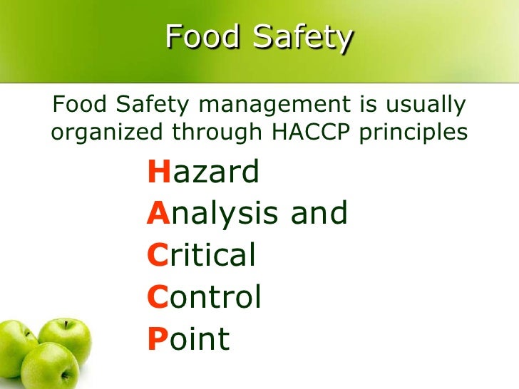 Implementing Food Safety Principles In Sm Es