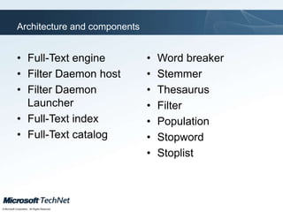 Implementing Full Text in SQL Server | PPT