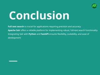 Implementing full text search with Apache Solr | PPTX