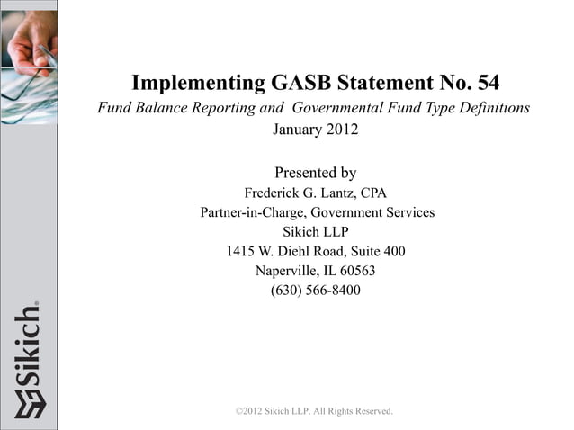 Implementing GASB Statement No. 54 | PPT