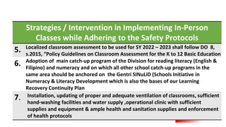 implementing in person classes while adhering to the safety protocols.pptx