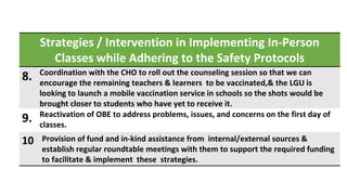 implementing in person classes while adhering to the safety protocols.pptx