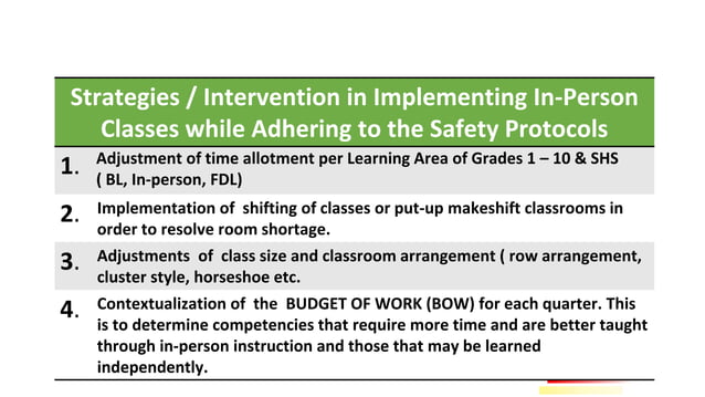 implementing in person classes while adhering to the safety protocols.pptx
