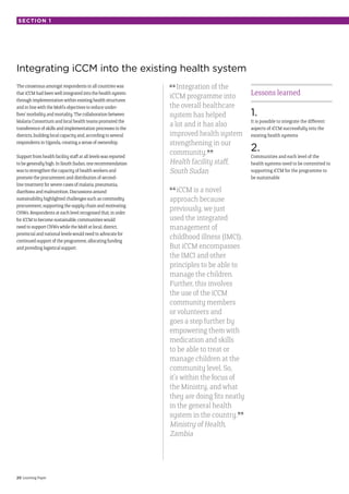 Implementing integrated community case management: stakeholder ...