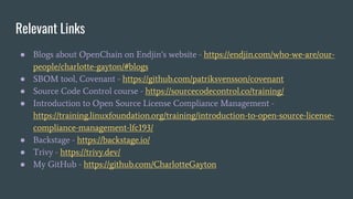 Implementing OpenChain ISO/IEC 5230 at endjin | PPT