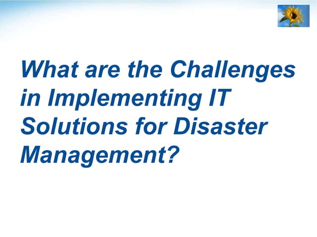 Implementing IT Solutions for Disaster Management (SahanaCamp 1.2 ...