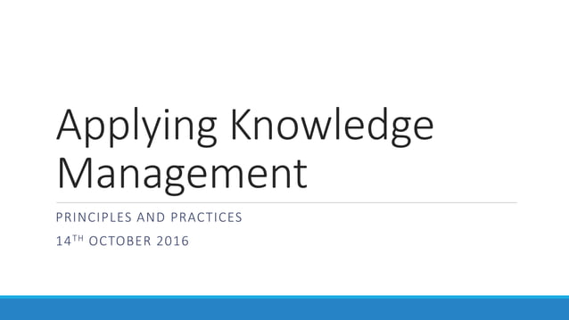 Implementing knowledge management | PPT