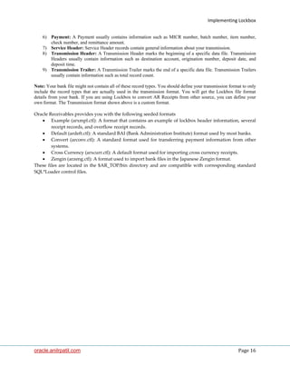 Implementing lockbox | PDF | Business Banking & Finance | Business