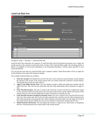 Implementing lockbox | PDF | Business Banking & Finance | Business