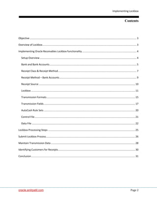 Implementing lockbox | PDF