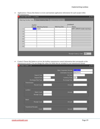 Implementing lockbox | PDF