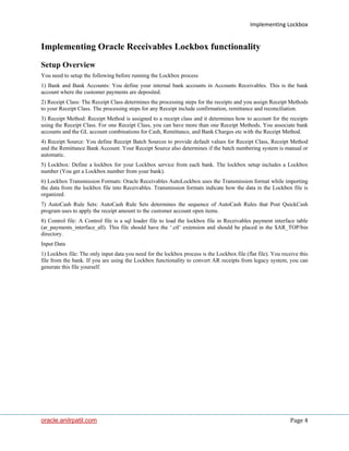 Implementing lockbox | PDF
