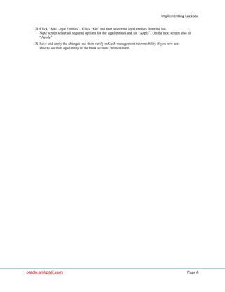 Implementing lockbox | PDF