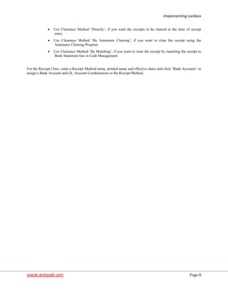 Implementing lockbox | PDF