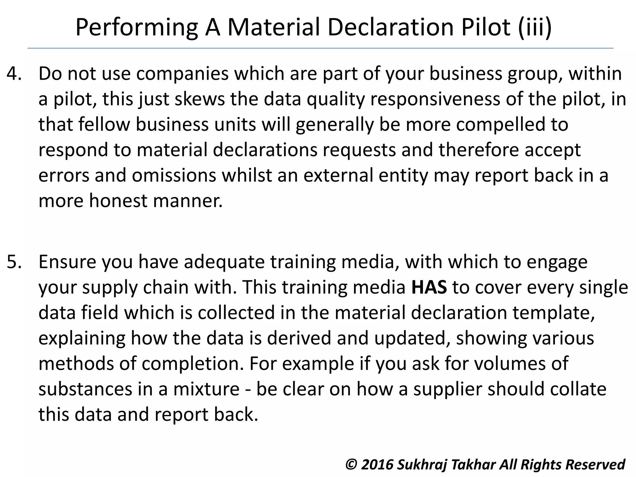 Implementing A Material Declaration System | PDF