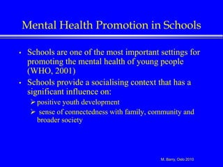 Implementing mental health promotion in schools | PDF