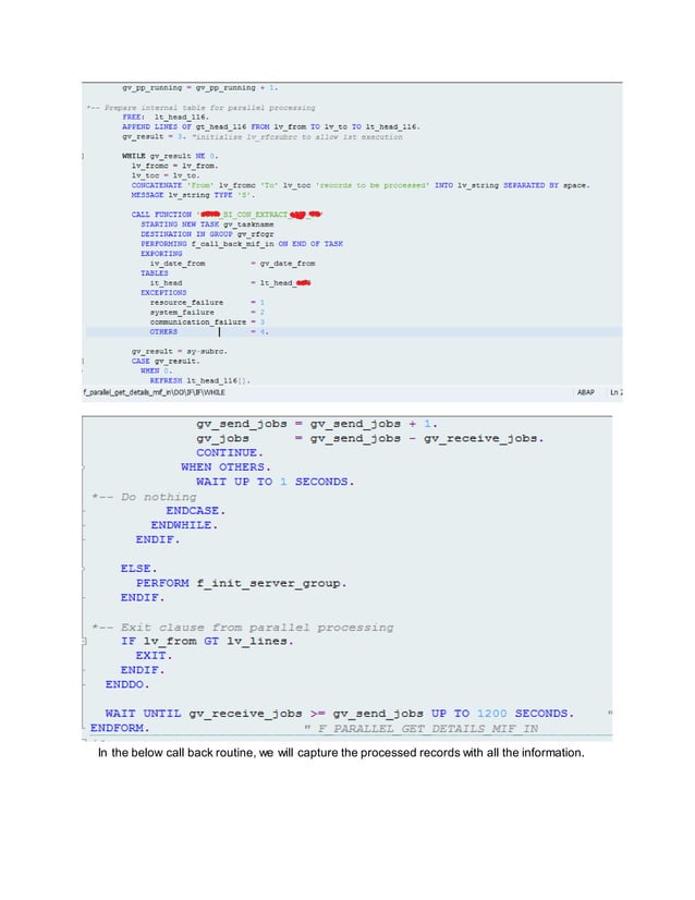 Implementing parallel processing in abap Implementing parallel processing in abap