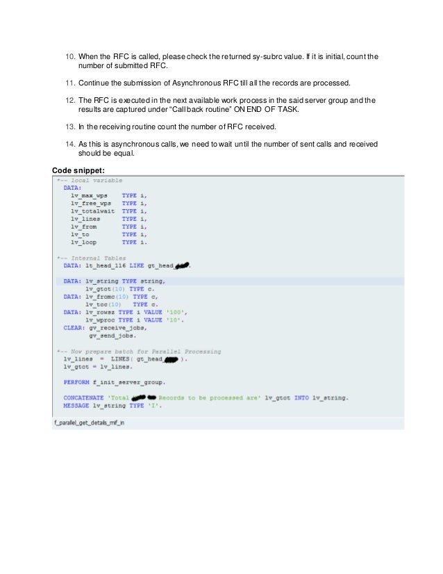 Implementing parallel processing in abap Implementing parallel processing in abap