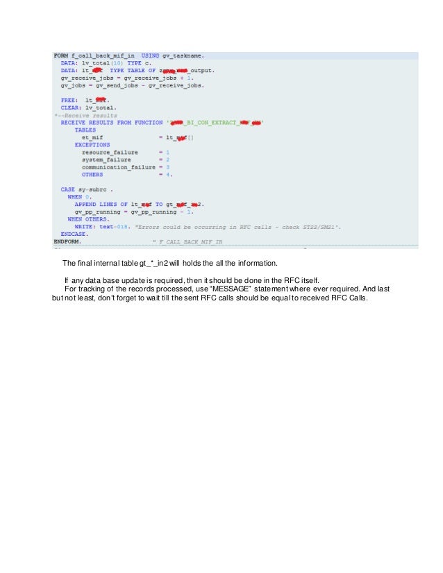 Implementing Parallel Processing In Abap