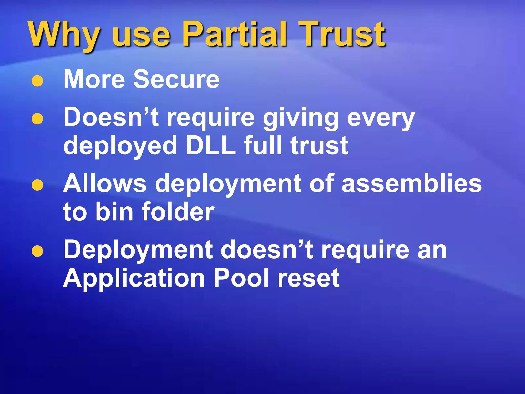 Implementing Partial Trust In Share Point | PPTX | Computing | Technology & Computing