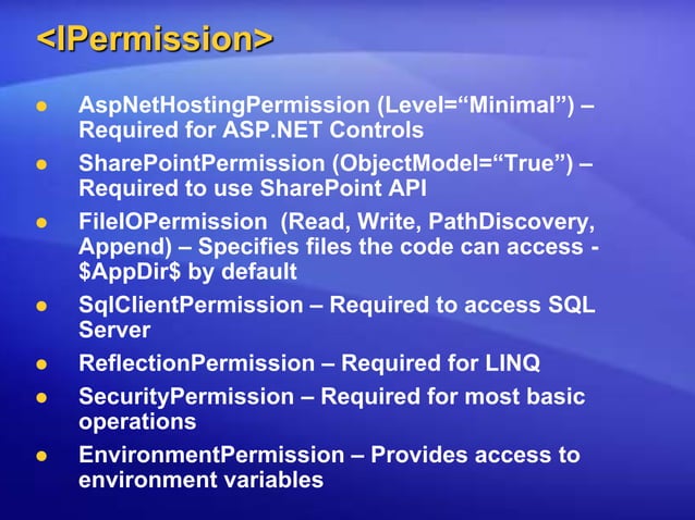 Implementing Partial Trust In Share Point | PPTX | Computing | Technology & Computing