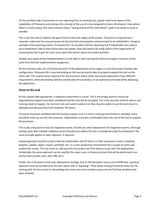Implementing primavera p6 8.2 the journey - Oracle Primavera P6 ...