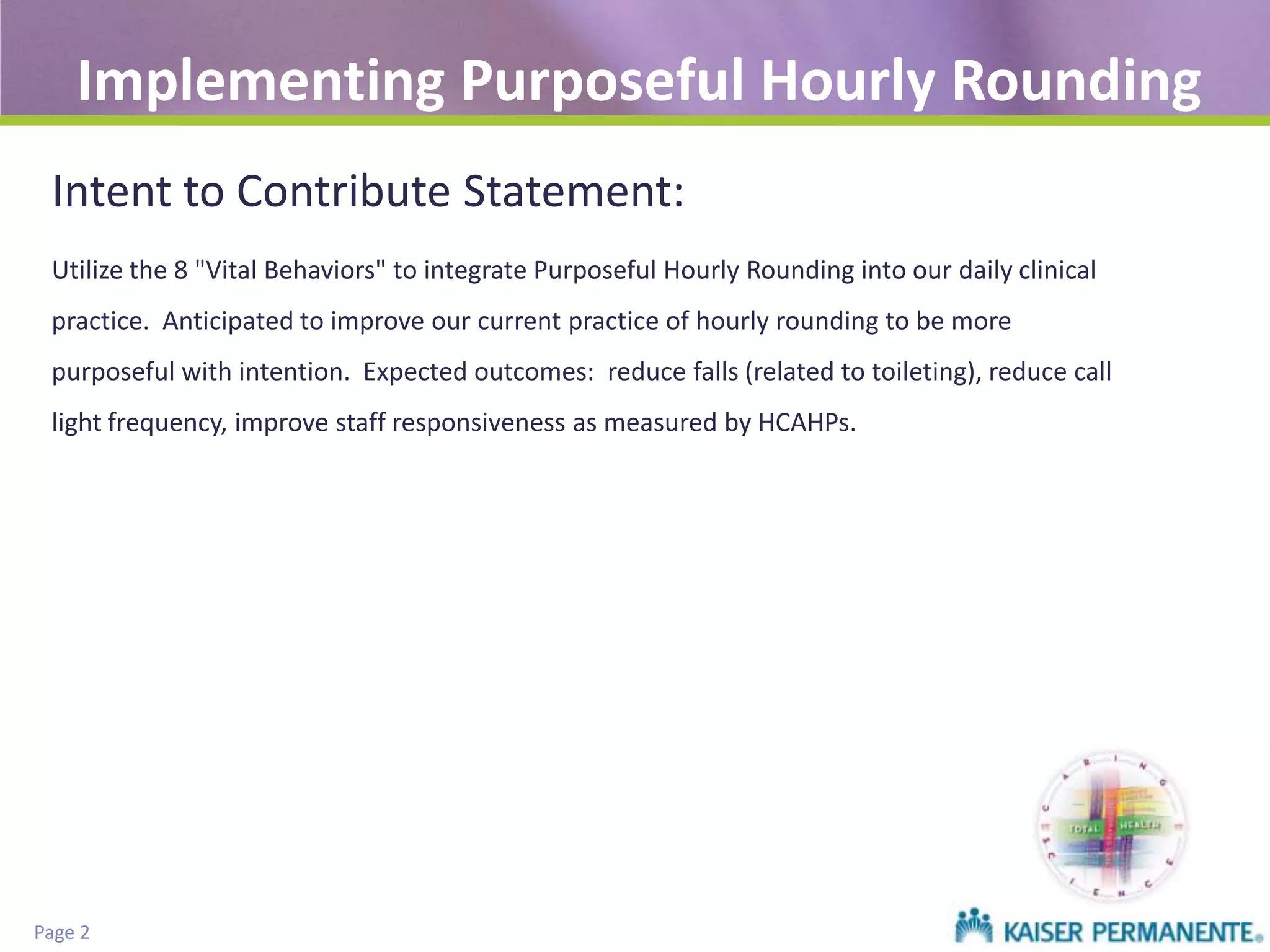Implementing Purposeful Hourly Rounding | PPTX