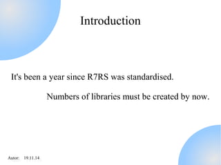 Implementing R7RS on R6RS Scheme | ODP