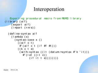 Implementing R7RS on R6RS Scheme | ODP