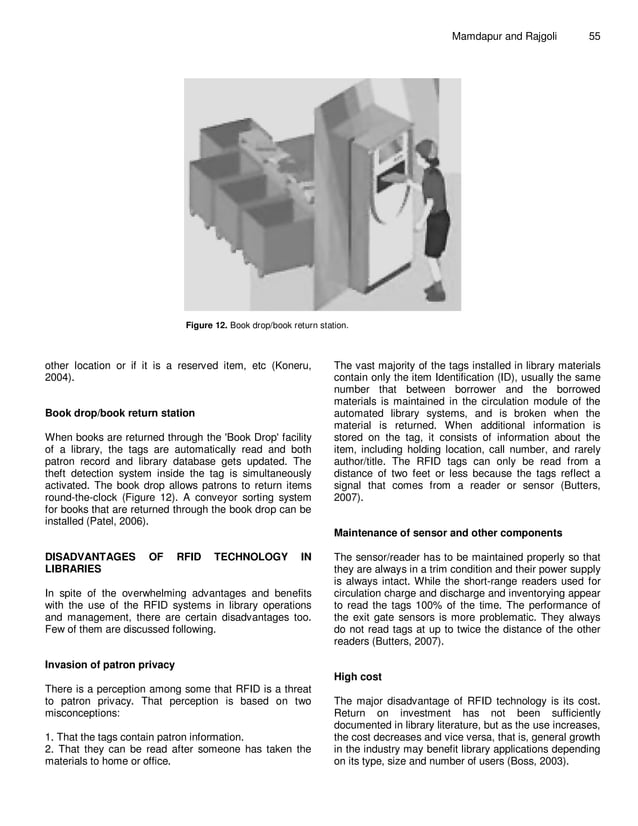 Implementing radio frequency identification technology in libraries advantages and disadvantages ...