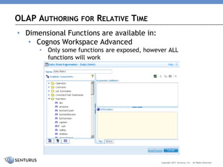 Implementing Relative Time in Cognos BI: Using OLAP Modeling & Reporting Tools | PDF