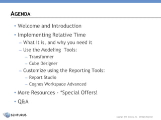 Implementing Relative Time in Cognos BI: Using OLAP Modeling & Reporting Tools | PDF