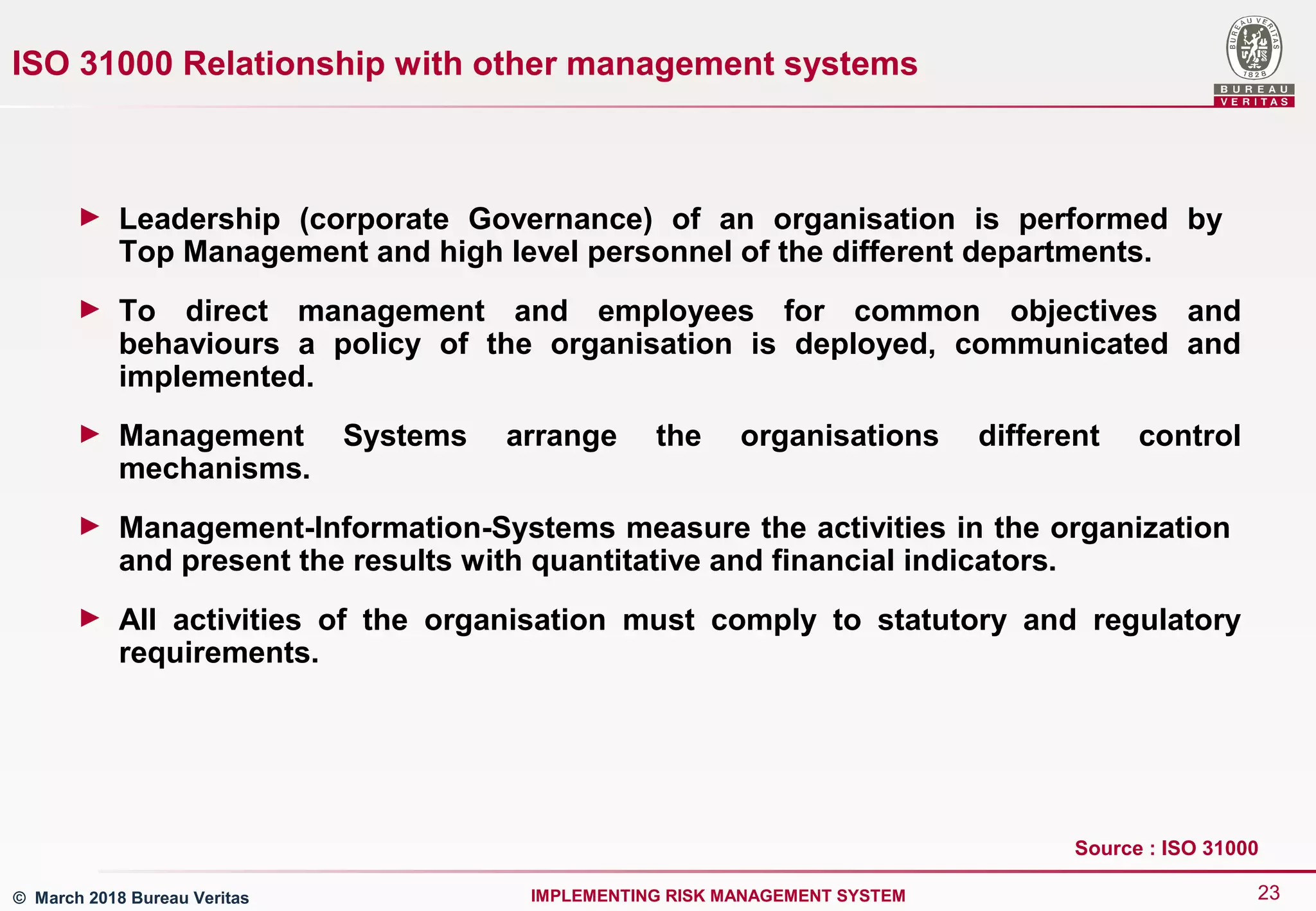 Implementing a Risk Management System based on the ISO 31000 | PPT