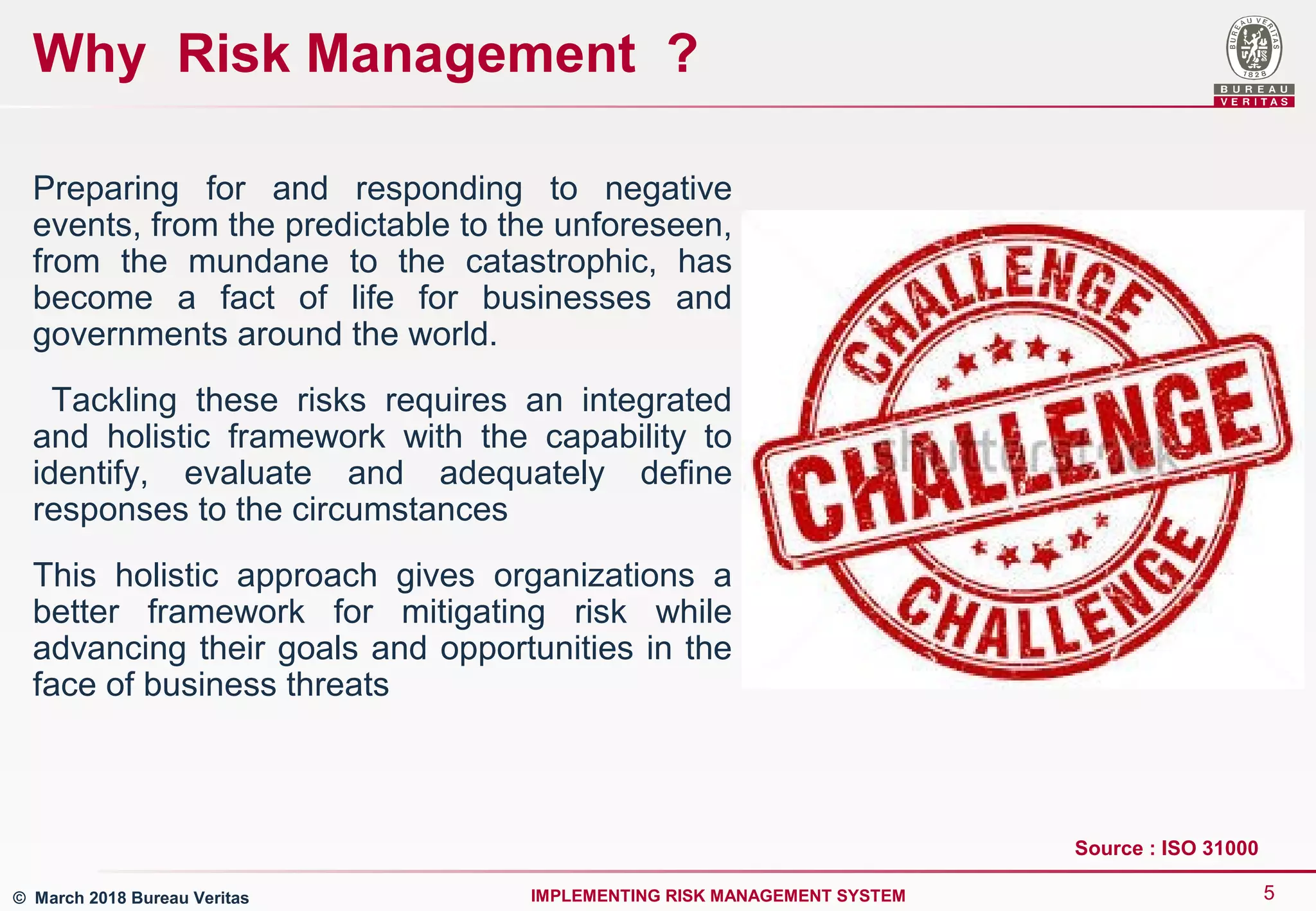 Implementing a Risk Management System based on the ISO 31000 | PPT