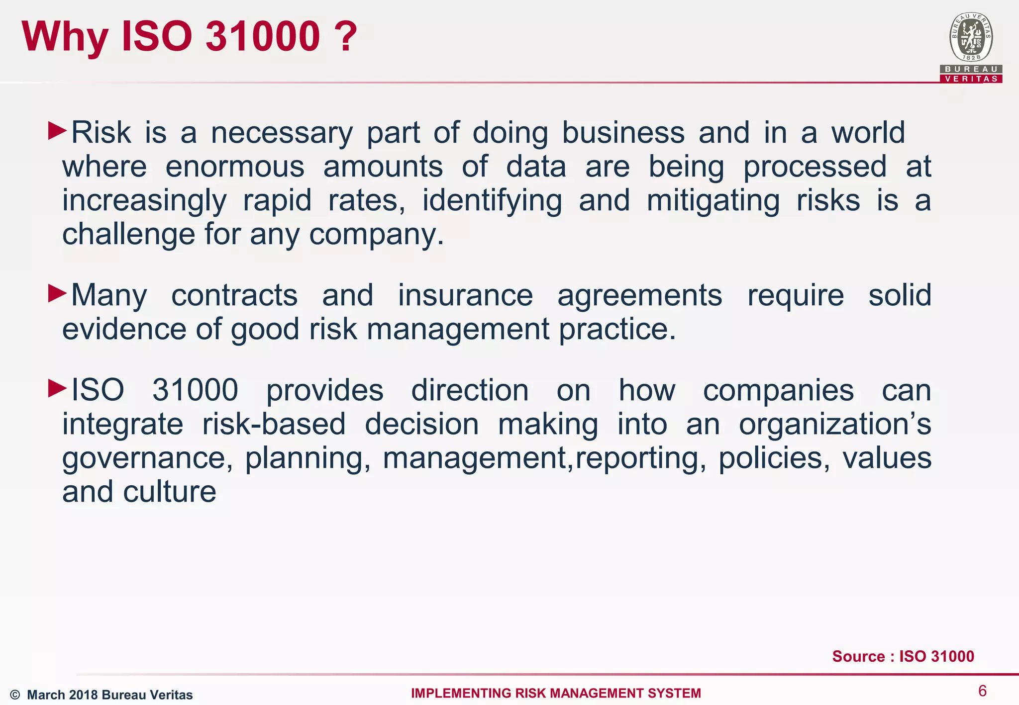 Implementing a Risk Management System based on the ISO 31000 | PPT