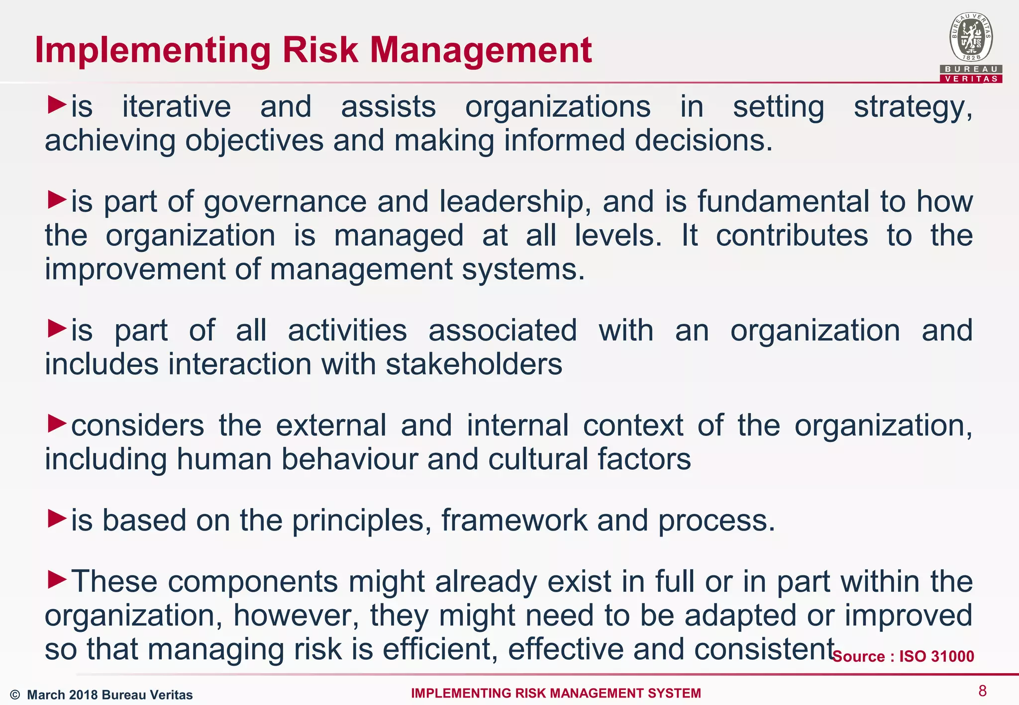 Implementing a Risk Management System based on the ISO 31000 | PPT