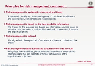 Implementing a Risk Management System based on the ISO 31000 | PPT