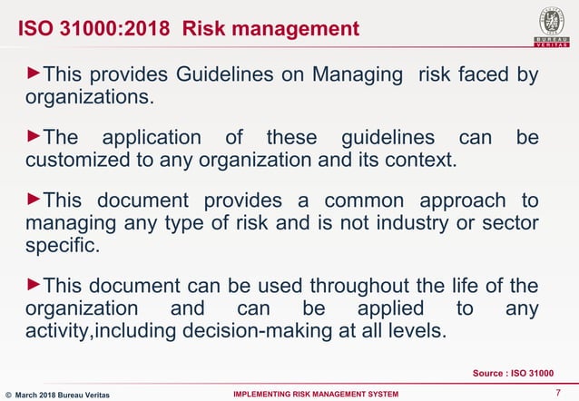 Implementing a Risk Management System based on the ISO 31000 | PPT ...