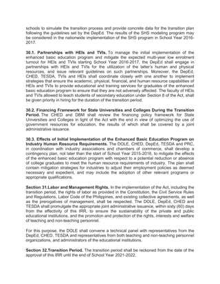 Implementing rules and regulations ra 10533 | DOCX