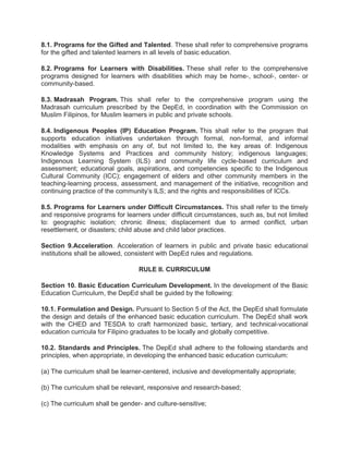 Implementing rules and regulations ra 10533 | DOCX