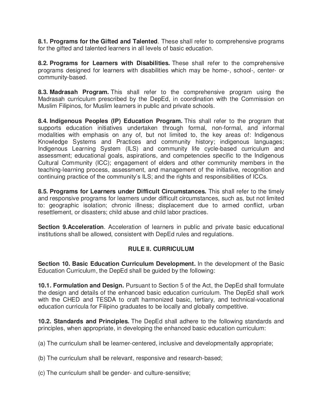 Implementing Rules And Regulations Ra 10533 implementing-rules-and-regulations-ra-10533